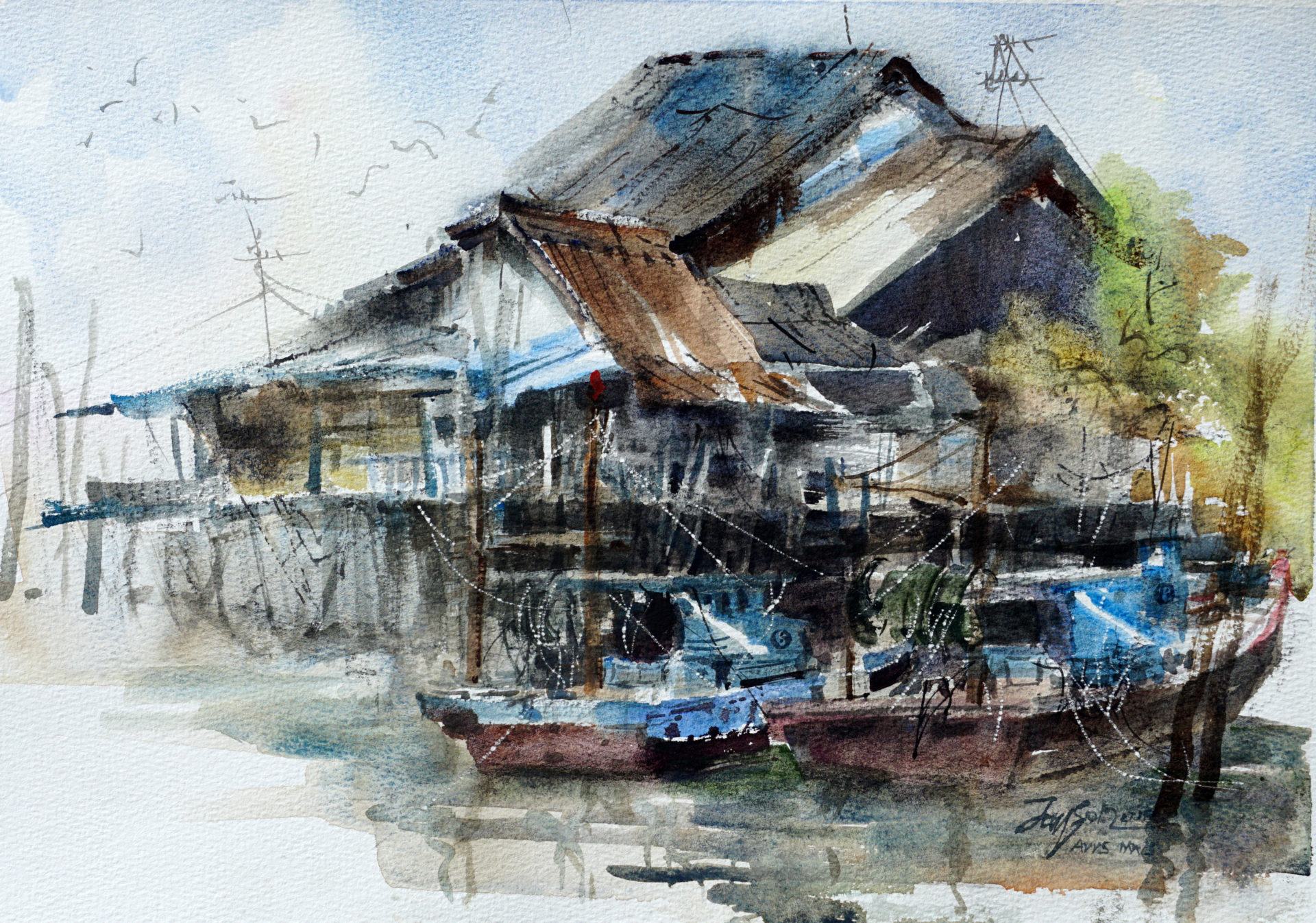 The Epic Battle of Light and Shadow - American Watercolor